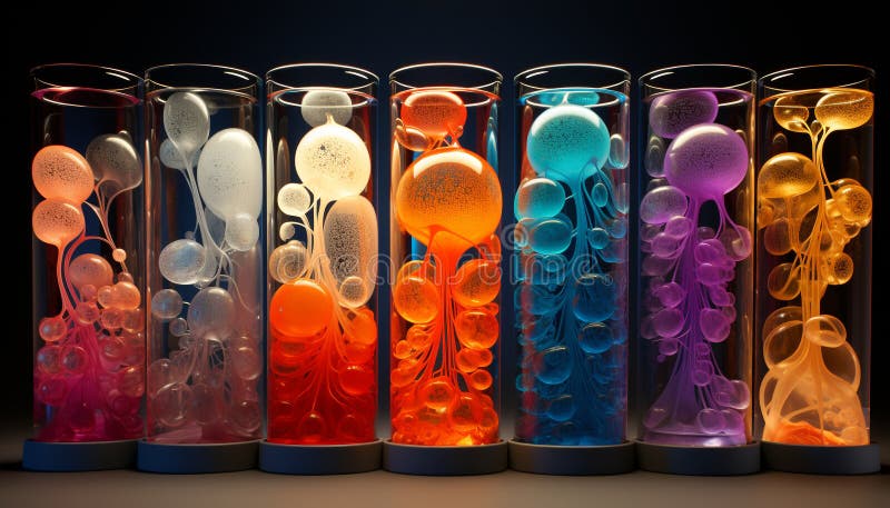 Scientific Celebration Colorful Laboratory Equipment Reflects Multi ...