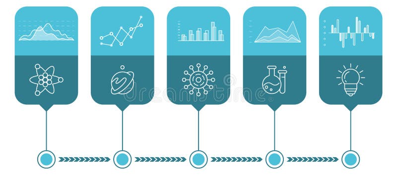 Scientific Chart Labels. Color Progress Infographic Cards Stock Vector ...