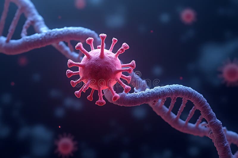 Scientific Close-up of Covid-19 Virus Structure Digital Lab Microscopic ...