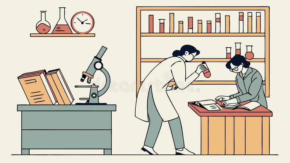 Scientific Collaboration, Researchers in Laboratory, Vector Design ...