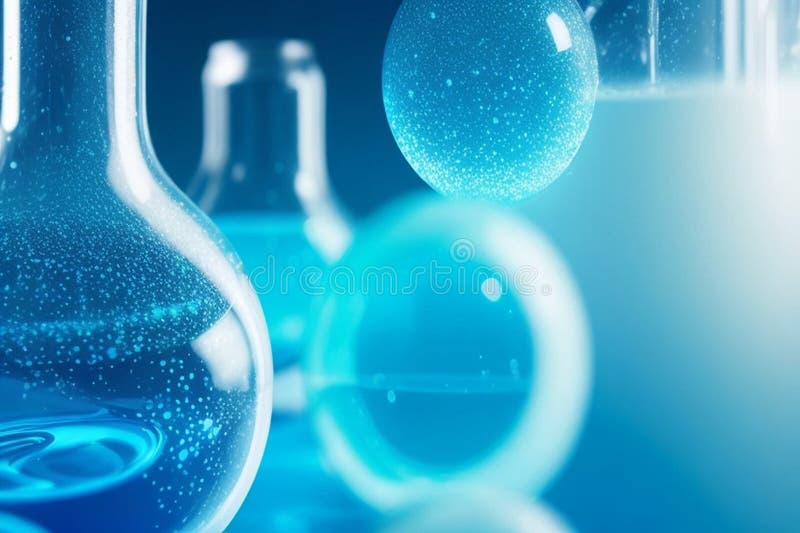 Scientific Composition: Test Tubes on a Table with a Blue Blur. Stock ...