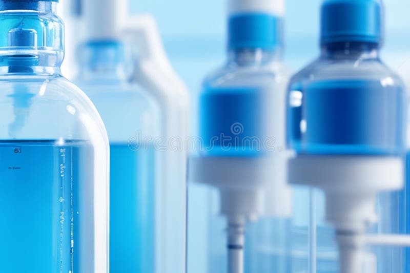 Scientific Composition: Test Tubes on a Table with a Blue Blur. Stock ...