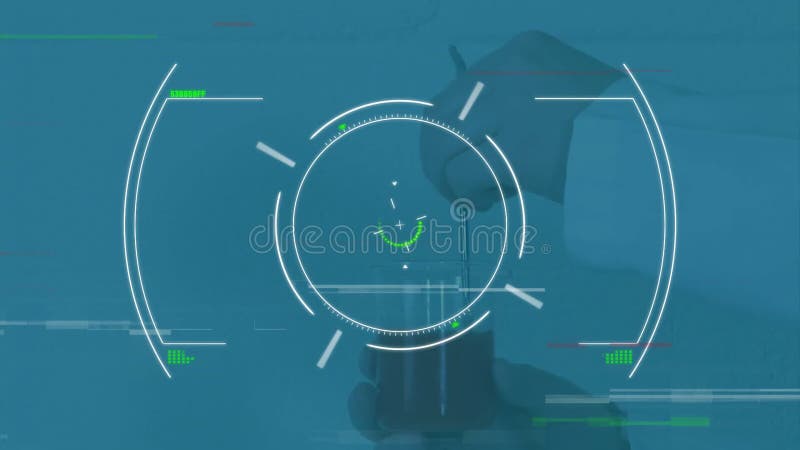 Scientific Data Analysis Animation Over Hand Stirring Liquid in Beaker ...