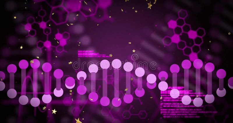 Scientific Data Processing Animation with DNA Strand and Binary Coding Elements Stock Footage ...