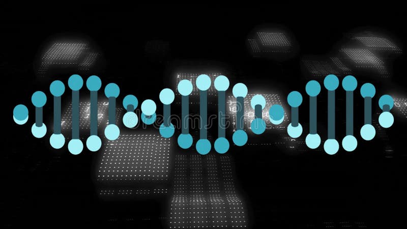 Scientific Data Processing Animation with DNA Strand and Binary Coding Elements Stock Video ...