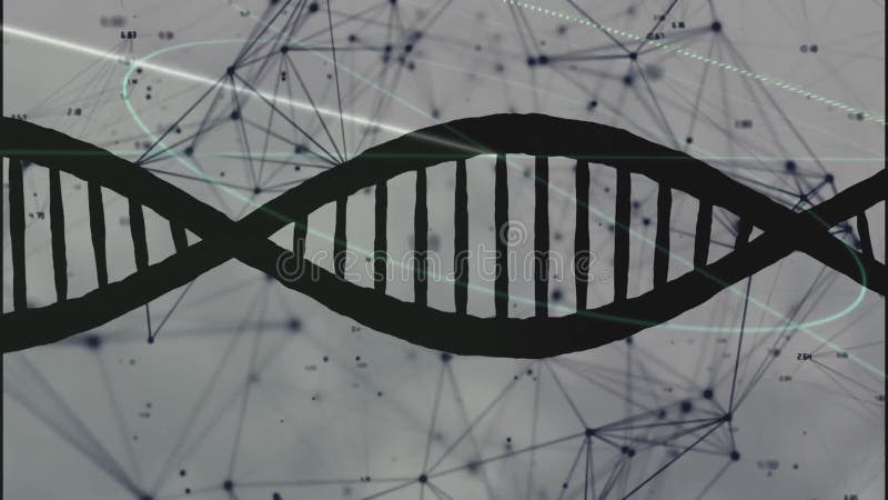 Scientific Data Processing Animation with DNA Strand and Binary Coding in School Stock Video ...
