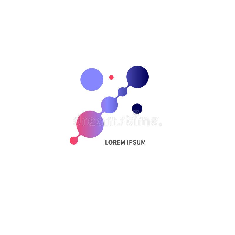 Scientific Digital Logo with Connecting Shapes Stock Vector ...