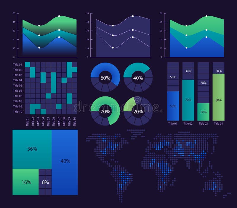 Scientific Discoveries Demonstration Infographic Template Set for Dark ...