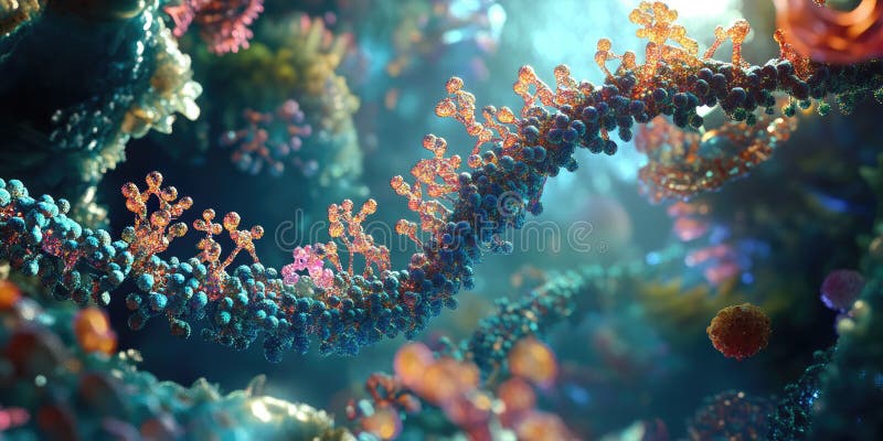 Scientific DNA Gene Structure on a Futuristic Background, Molecular DNA ...