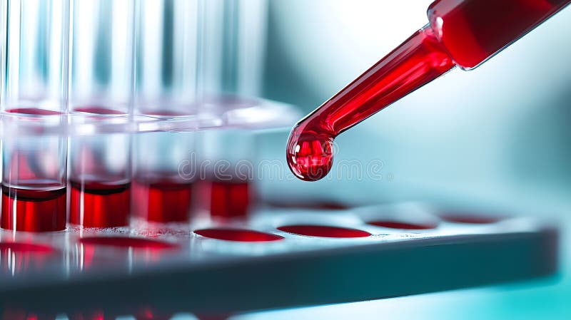 Scientific Dropper with Red Liquid in Glass Laboratory Tubes Stock ...
