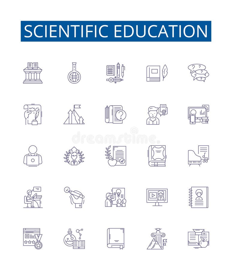 Scientific Education Line Icons Signs Set. Design Collection of ...