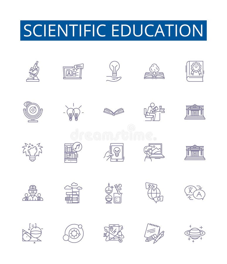 Scientific Education Line Icons Signs Set. Design Collection of ...