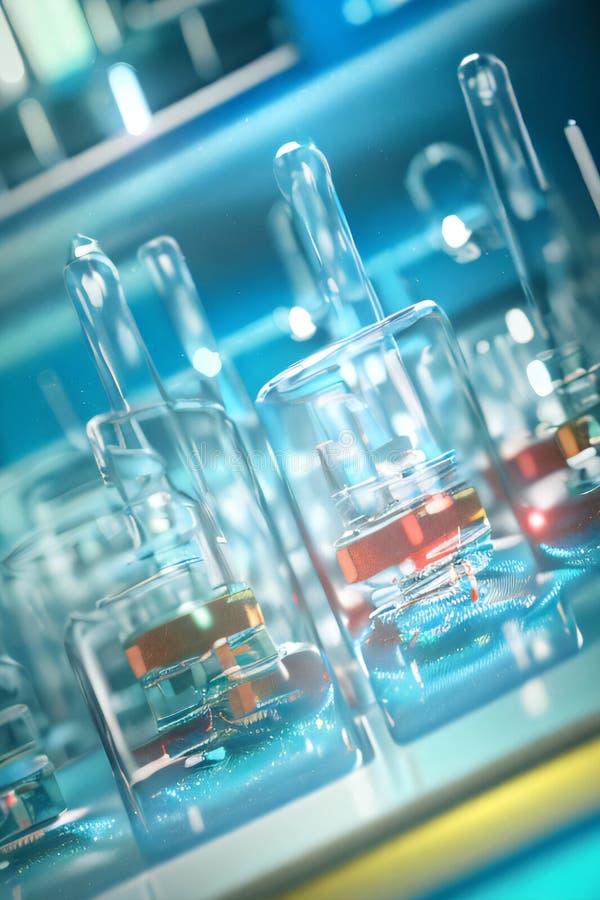 Abstract Glass Tubes and Bottles in a Lab Setting - Chemistry, Alchemy ...