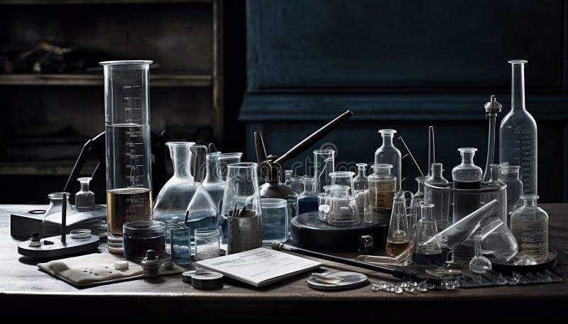 Scientific Experiment Analyzing Liquid in Laboratory Glassware ...