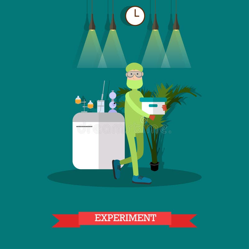 Scientific Experiment Concept Vector Flat Illustration Stock Vector ...