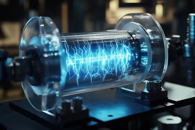 Scientific Experiment Demonstrating Electrical Discharge in a ...