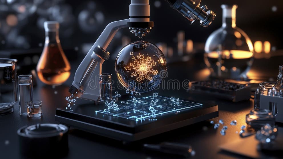 Scientific Experiment in Lab Chemistry Innovation Digital Visualization ...