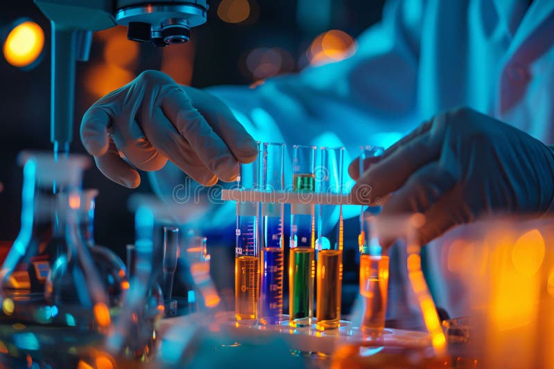 Scientific Experiment in Progress Stock Illustration - Illustration of ...