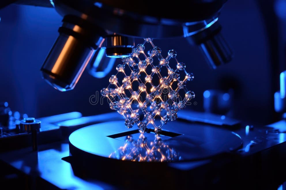 Scientific Experiment Revealing Intricate Structure Under Microscope in ...