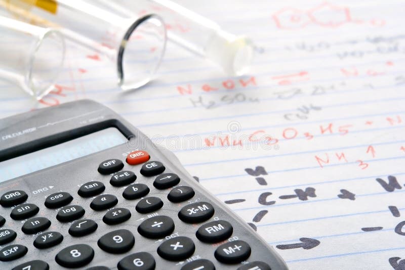 Calculator and Ink Pen on Paper Notepad Stock Image - Image of ...