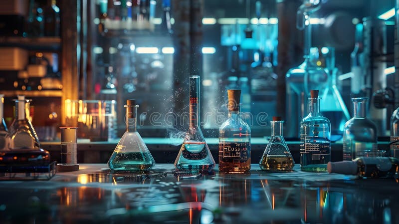 Scientific Experiment Study and Research in the Lab Stock Illustration ...