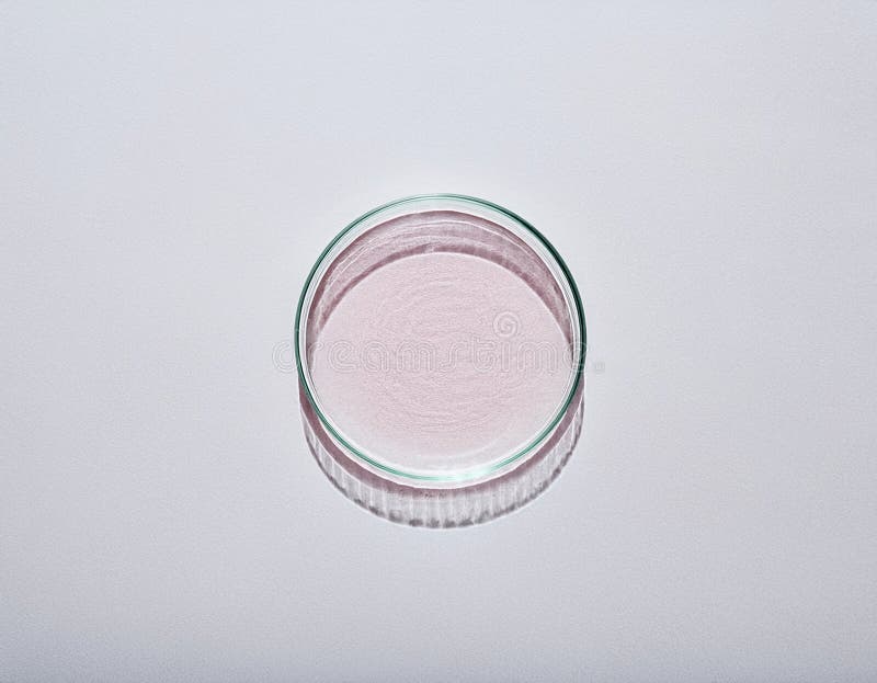 Scientific Experiment: Top View of Laboratory Glassware with Pink ...