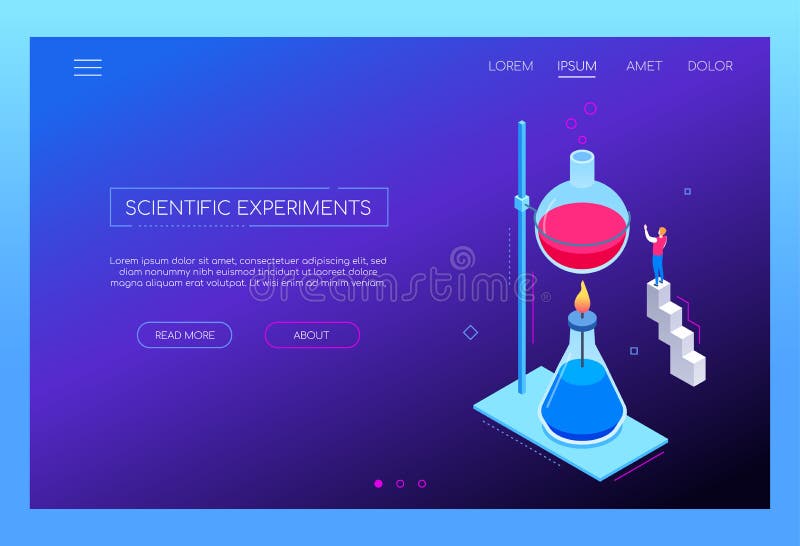 Scientific Experiments - Modern Isometric Vector Web Banner Stock ...