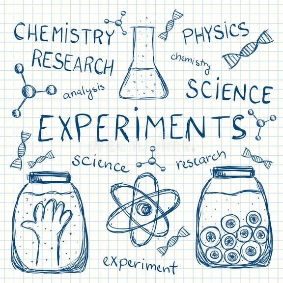 Scientific Experiments on Squared Paper Stock Vector - Illustration of ...