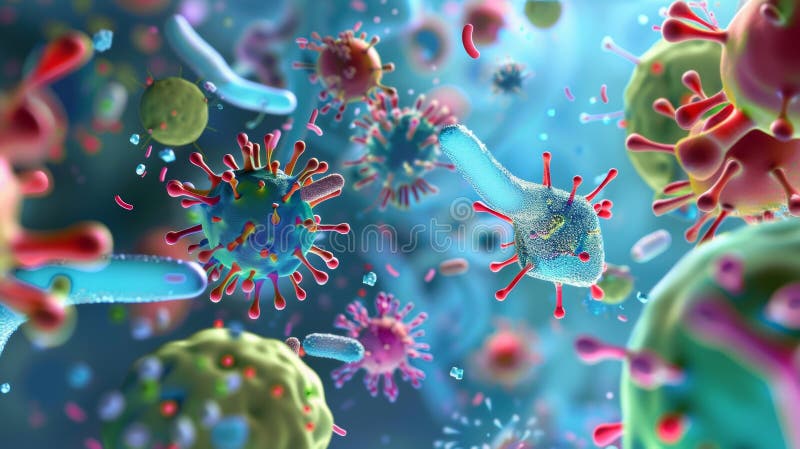 Scientific Exploration: Ultra-Realistic Microscopic Ecosystem Stock ...