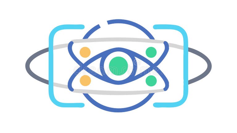 Scientific Eye Display, Atom Structure and Digital Vision, Vector ...