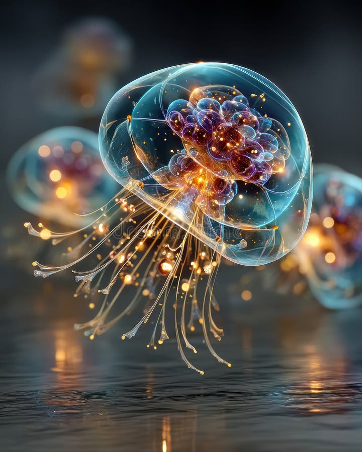 Synthetic Bioforms Microscopy - Futuristic Microorganism Hybrids Stock ...