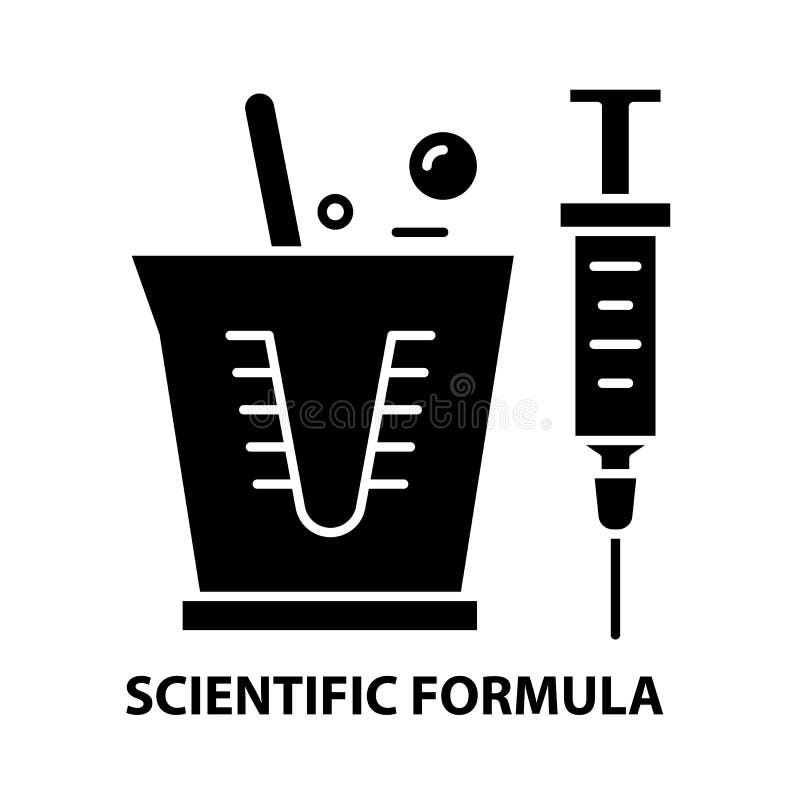 Scientific Formula Icon, Black Vector Sign with Editable Strokes ...