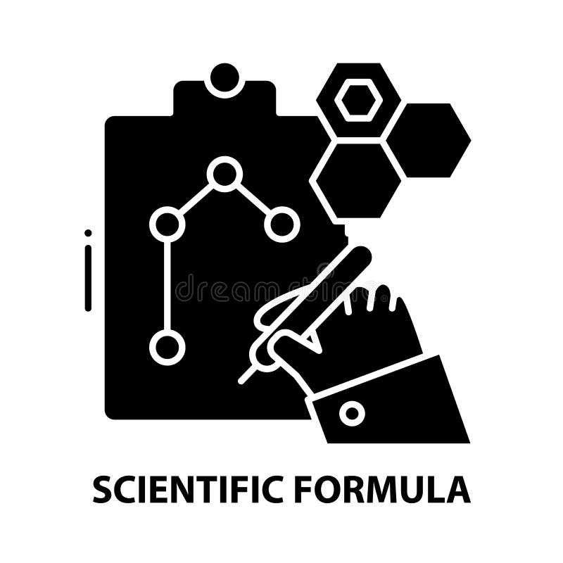 Scientific Formula Icon, Black Vector Sign with Editable Strokes ...