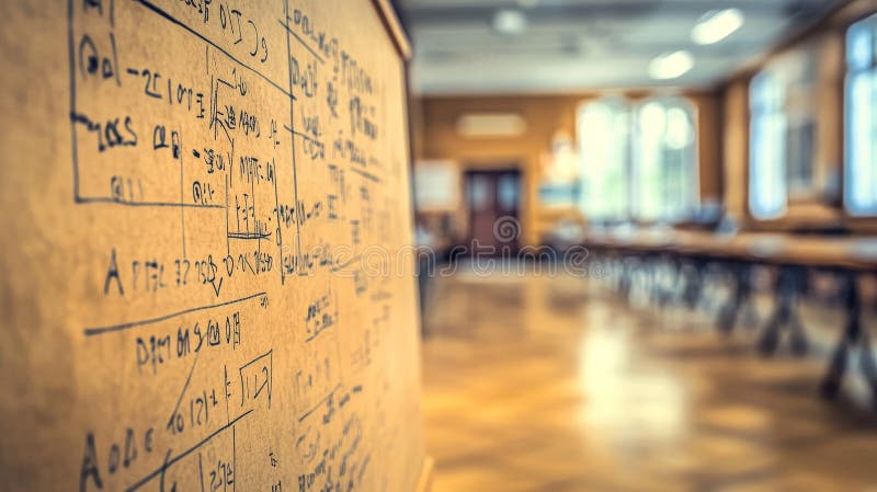Scientific Formulas on Whiteboard in a Laboratory Setting, Background ...