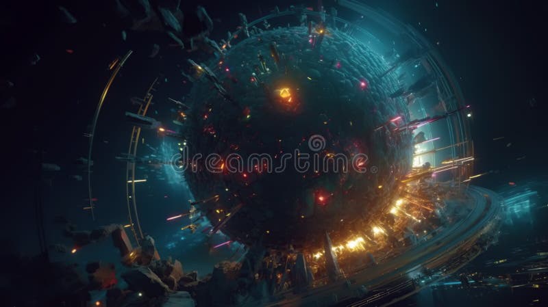 Scientific Foundation. Discoveries of the Future Stock Illustration ...