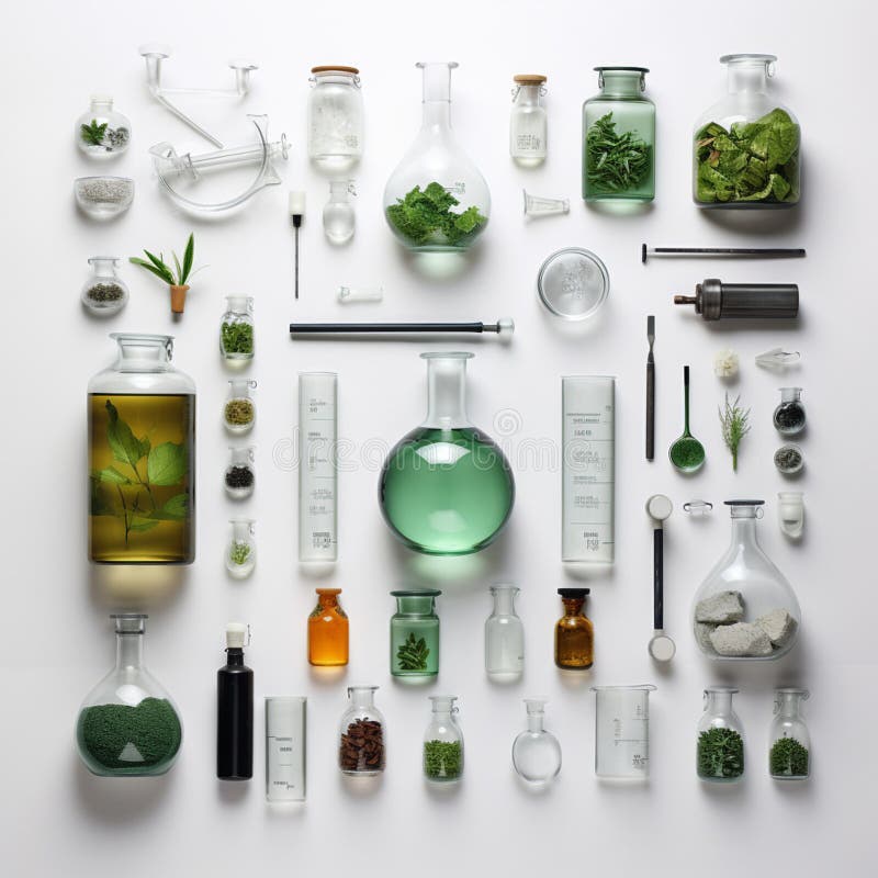 Scientific Glassware Display Stock Illustration - Illustration of ...