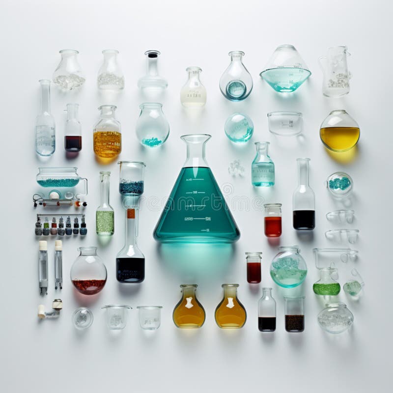 Scientific Glassware Display Stock Illustration - Illustration of ...