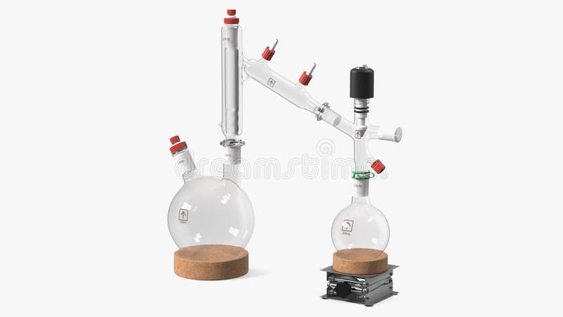 Scientific Glassware Distillation Apparatus with Round Flasks Stock ...