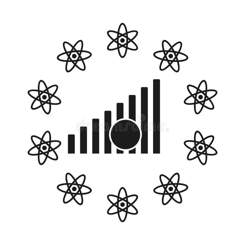 Scientific Graph Icon. Atoms Around Bar Chart. Science Vector ...