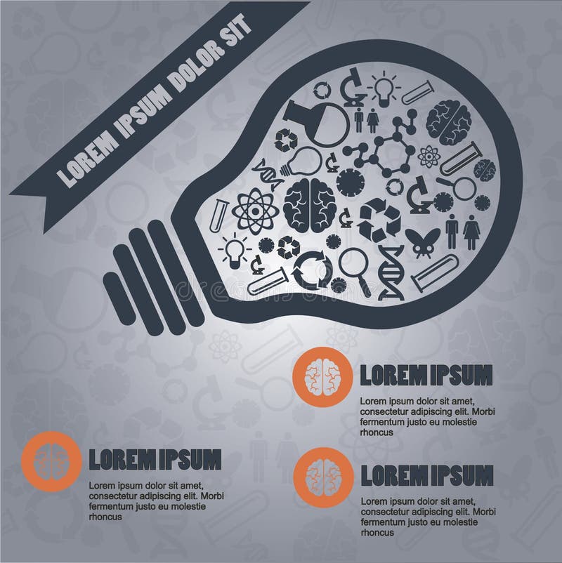 Scientific Icons Light Bulb Shape Stock Vector - Illustration of health ...