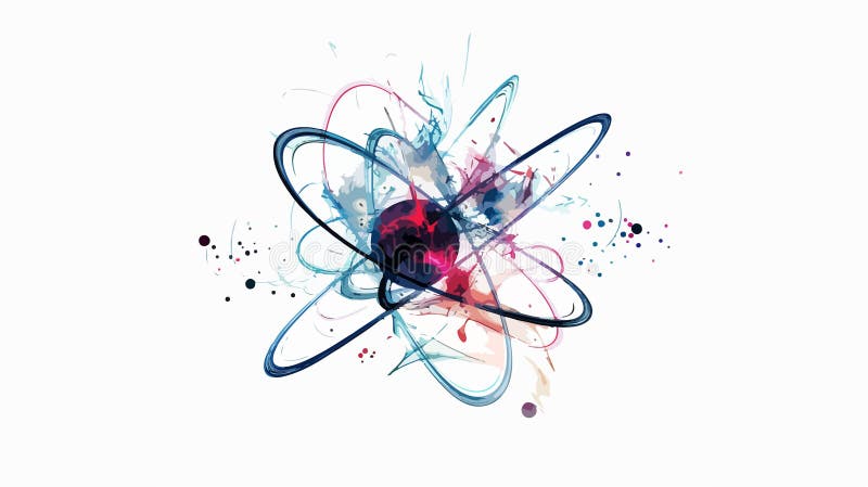 Abstract Atom with Electrons on Orbits - Scientific Illustration Stock ...