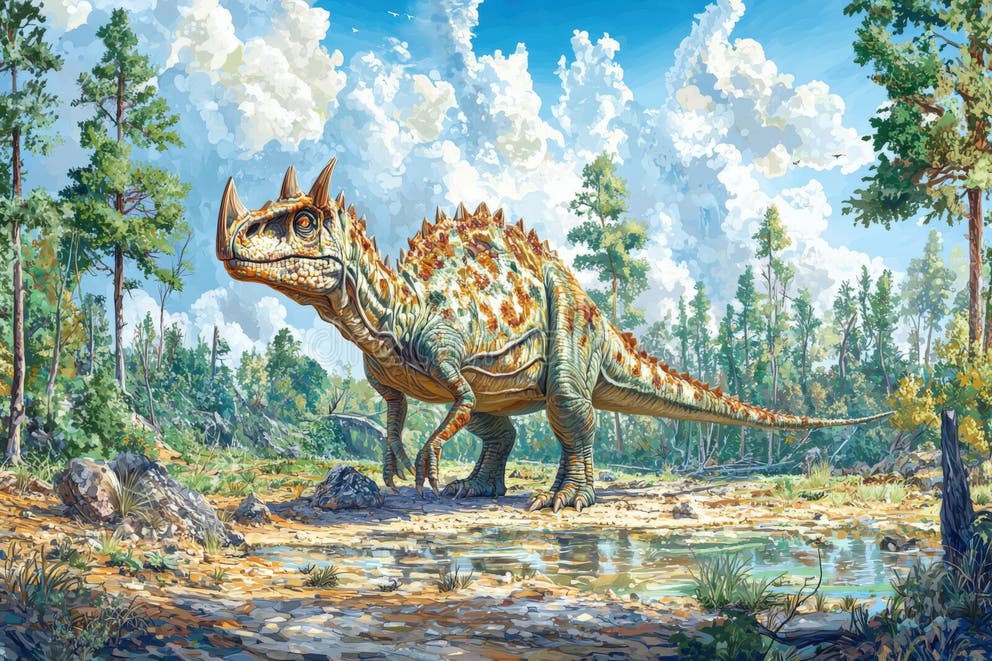 A Scientific Illustration of Achelousaurus, Showcasing this Dinosaur S ...