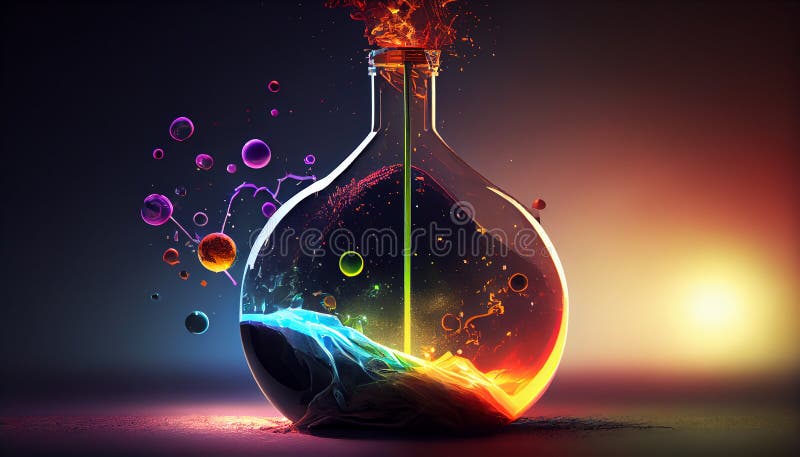 Scientific Illustration of Glowing Liquid Abstract Sphere Generated by ...