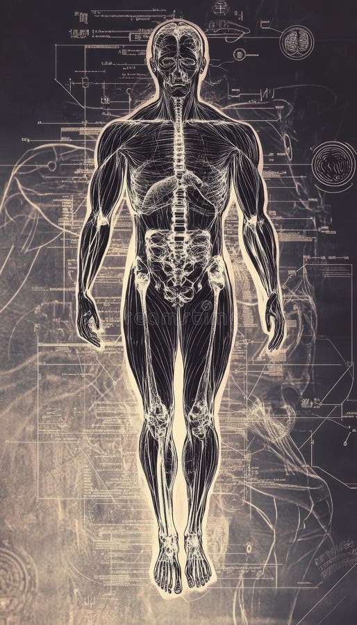 Scientific Illustration of Low Gravity Effects on Human Silhouette ...