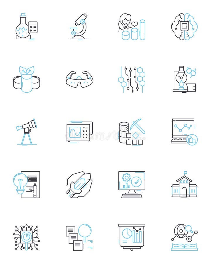 Scientific Inquiry Linear Icons Set. Investigation, Experimentation ...