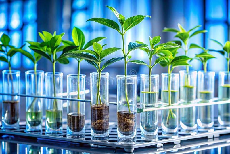 Scientific Lab with Genetically Modified Tree Saplings Stock ...