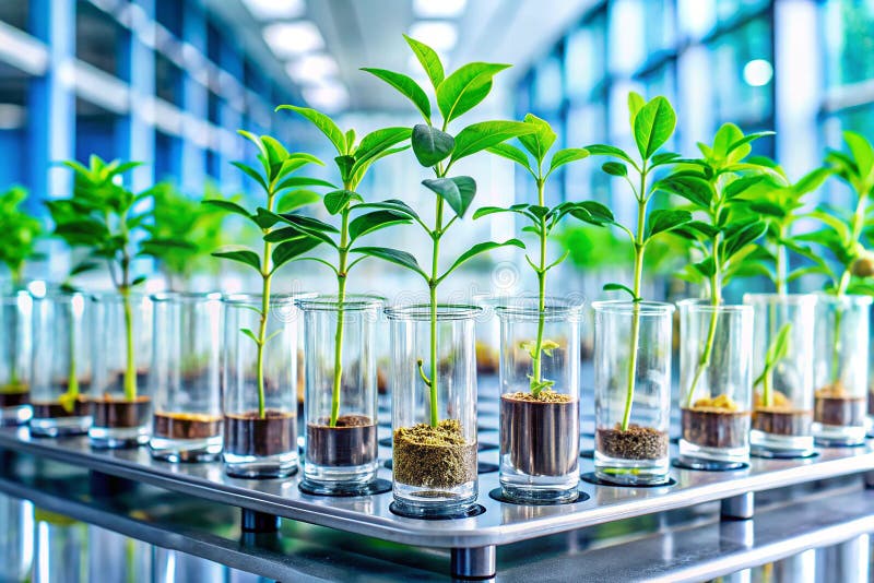 Scientific Lab with Genetically Modified Tree Saplings Stock ...