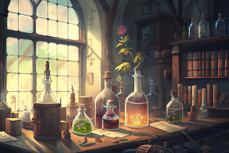 Scientific Laboratory, Medieval Science Laboratory,ai Illustration ...