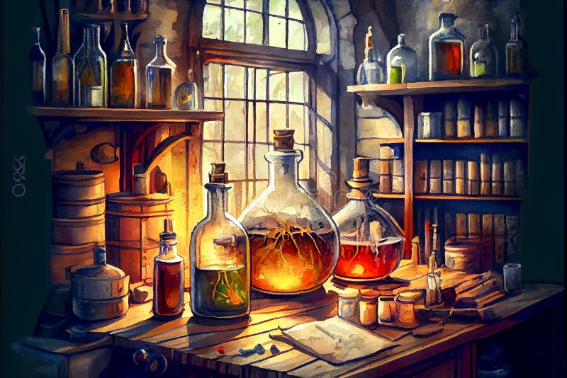 Scientific Laboratory, Medieval Science Laboratory,ai Illustration ...
