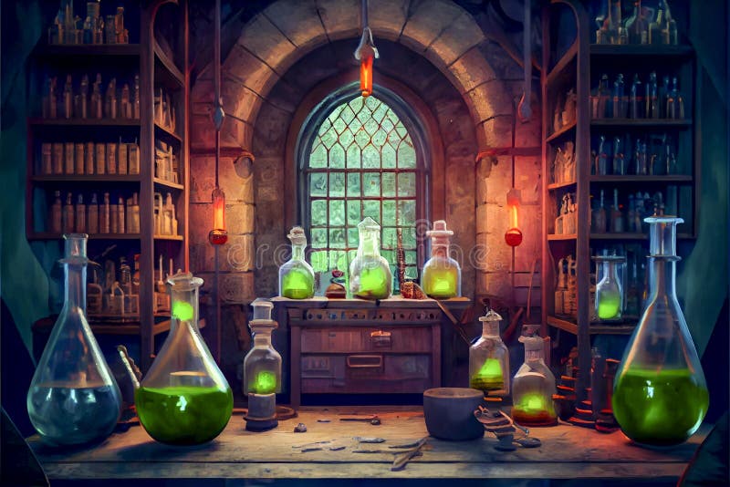 Scientific Laboratory, Medieval Science Laboratory,ai Illustration ...